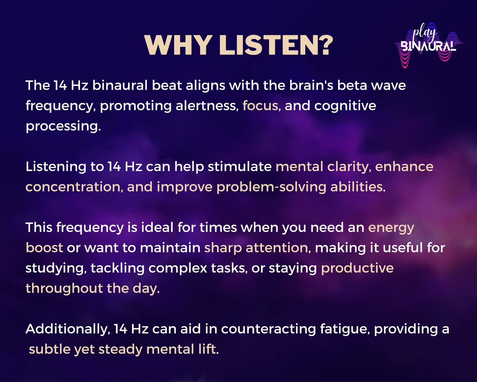 14 Hz Frequency Beta Waves For Focus - Binaural Beats Audio